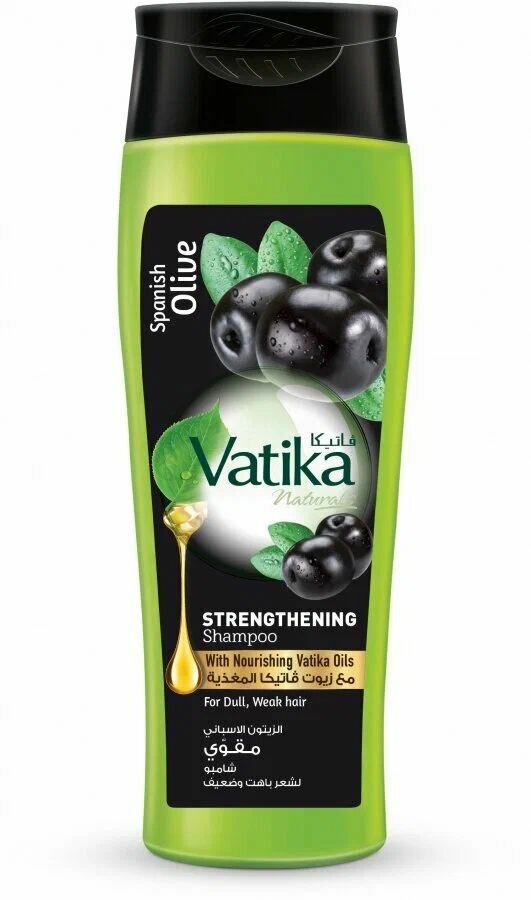 Испанская Оливка шампунь, укрепление волос Дабур Ватика Dabur Vatika Spanish Olive Strengthening 200 мл