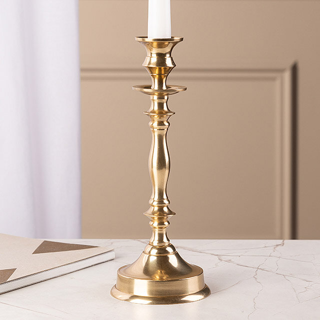 Металлический подсвечник для 1 свечи Марэль 27 см золотой, Koopman, A06931900