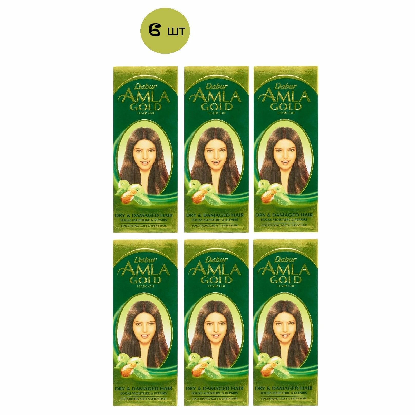Dabur амла голд Масло для сухих и поврежденных волос /AMLA GOLD Дабур, 200 мл - 6 шт