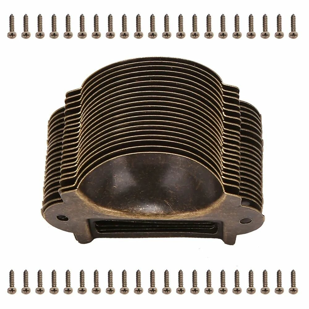 20 шт. ручки для картотеки с держателем этикеток — мебельные ручки для выдвижных ящиков и шкатулок, бронза, железо