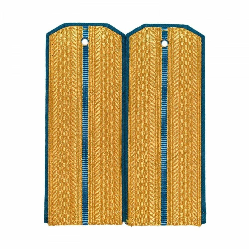 Погоны МО ВВС, ВДВ, ВКС парадные золотые трапеция один просвет