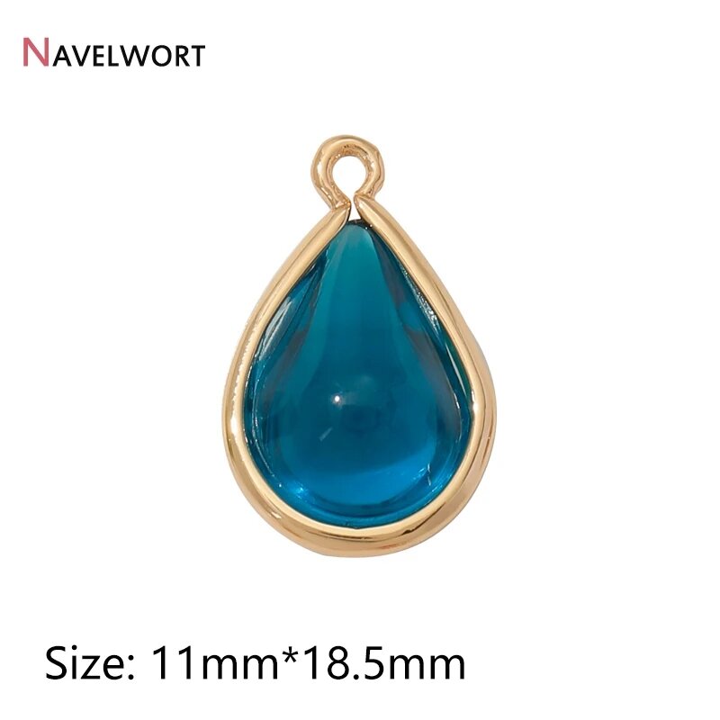 NAVELWORT Позолоченные подвески-капельки из латуни 6 штук 2 pieces, 18K gold plated