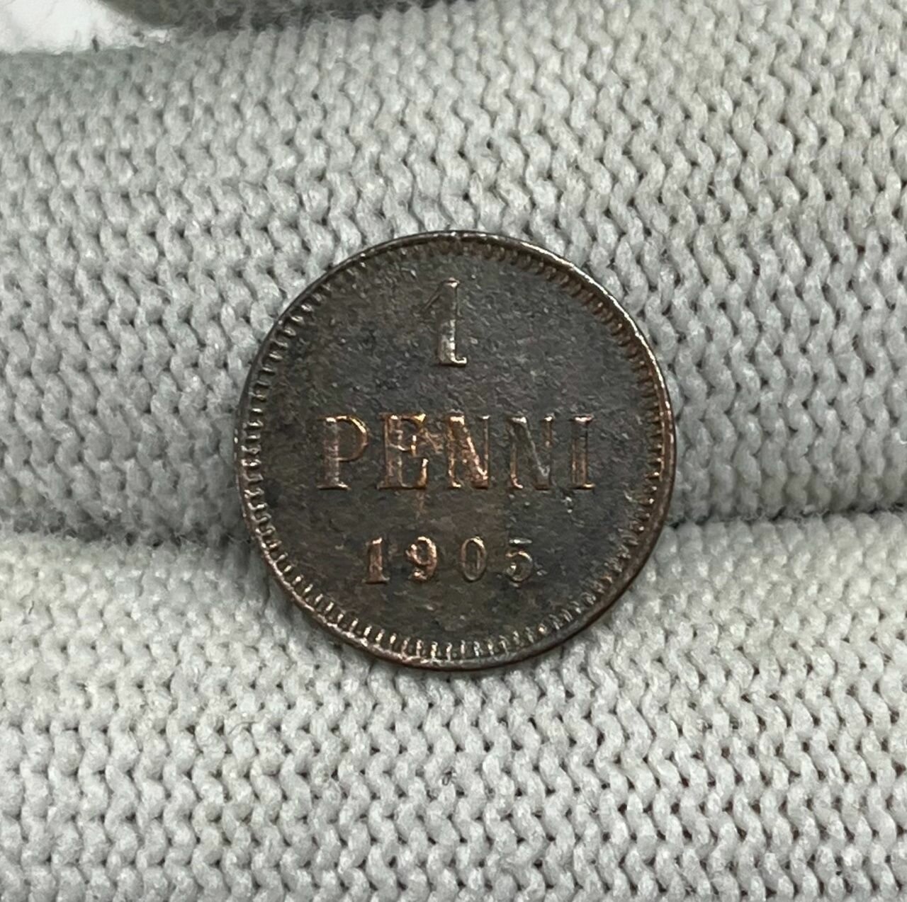 1 пенни 1905 года Медь