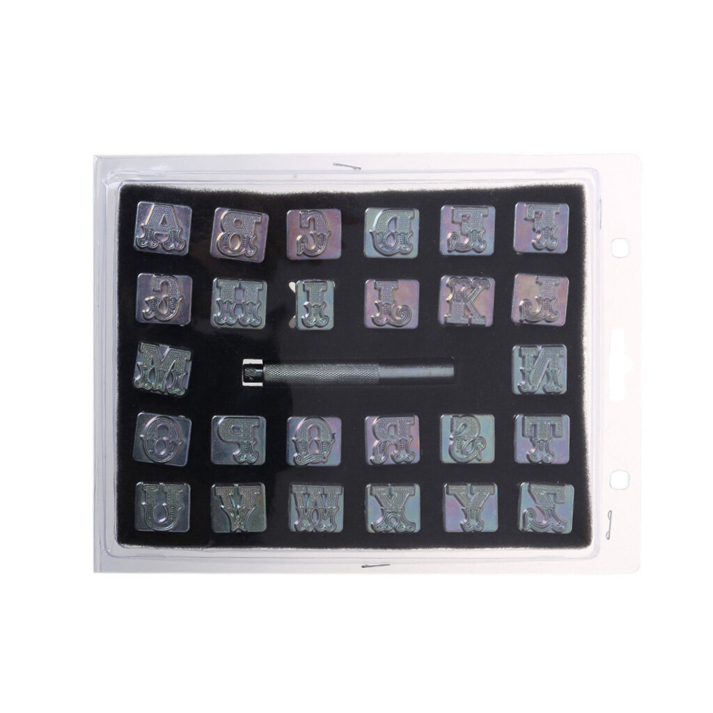 26шт Стальной Штамп С Буквой Алфавита Набор Перфораторов DIY Leather Craft Набор Инструментов Для Перфорации Металла
