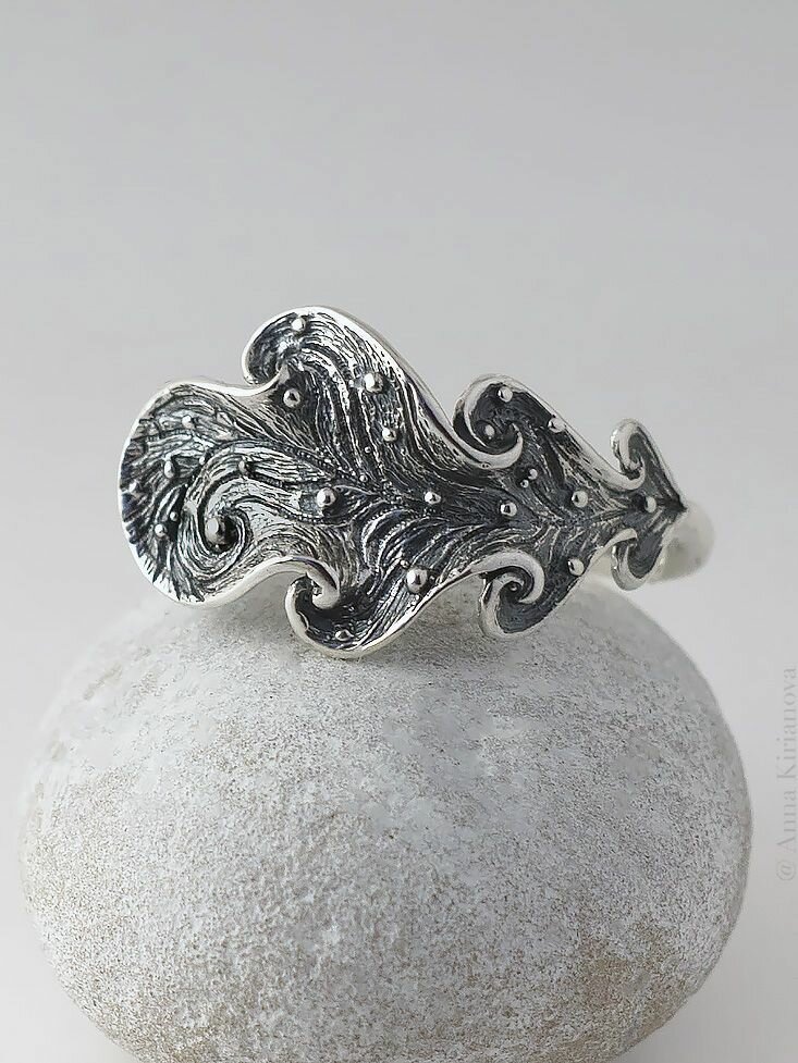 Кольцо обручальное, серебро, 925 проба, оксидирование