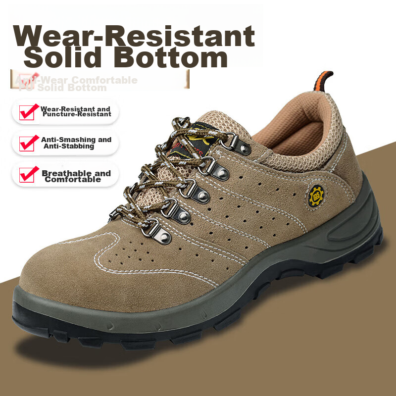 Fucheng Safety Shoes for Men, Breathable Steel Toe Cap, Anti-Smashing, Anti-Puncture, Wear-Resistant, Solid Sole, Work Protection Safety Shoes, 140 41