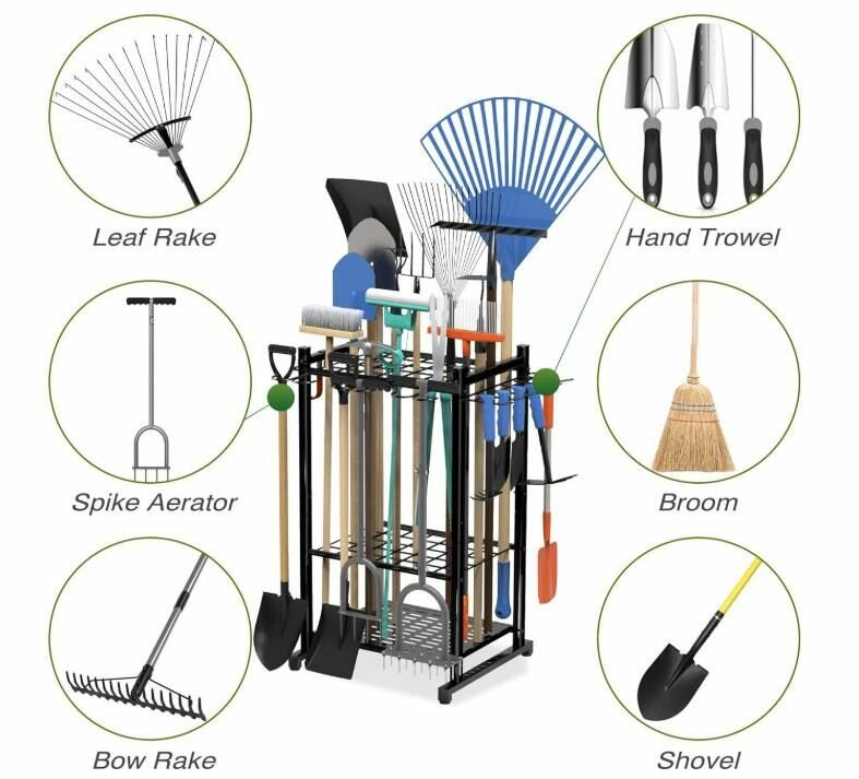 Держатель для хозяйственных инструментов, для лопат, граблей и садовых инструментов
