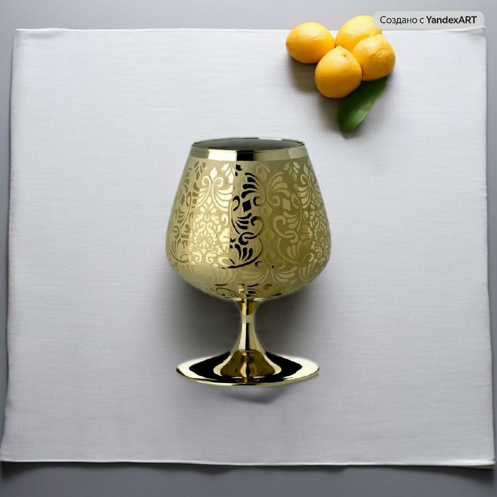 Бокалы Sana Domum "Золотые узоры", для коньяка/бренди, стекло, 250 мл набор 6 шт