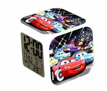 7 Цвет Изменяющийся цифровой термометр Светящийся кубический будильник Автомобиль Молния Маккуин