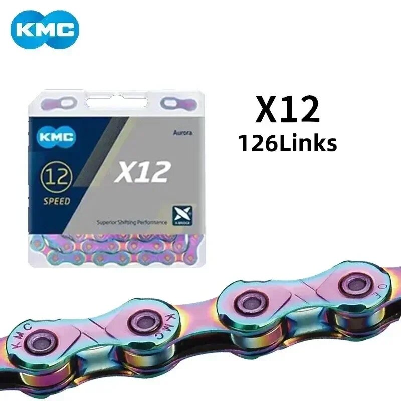 Цепь KMC X12 12 скоростей серебристо-золотая 126 звеньев X12 Color