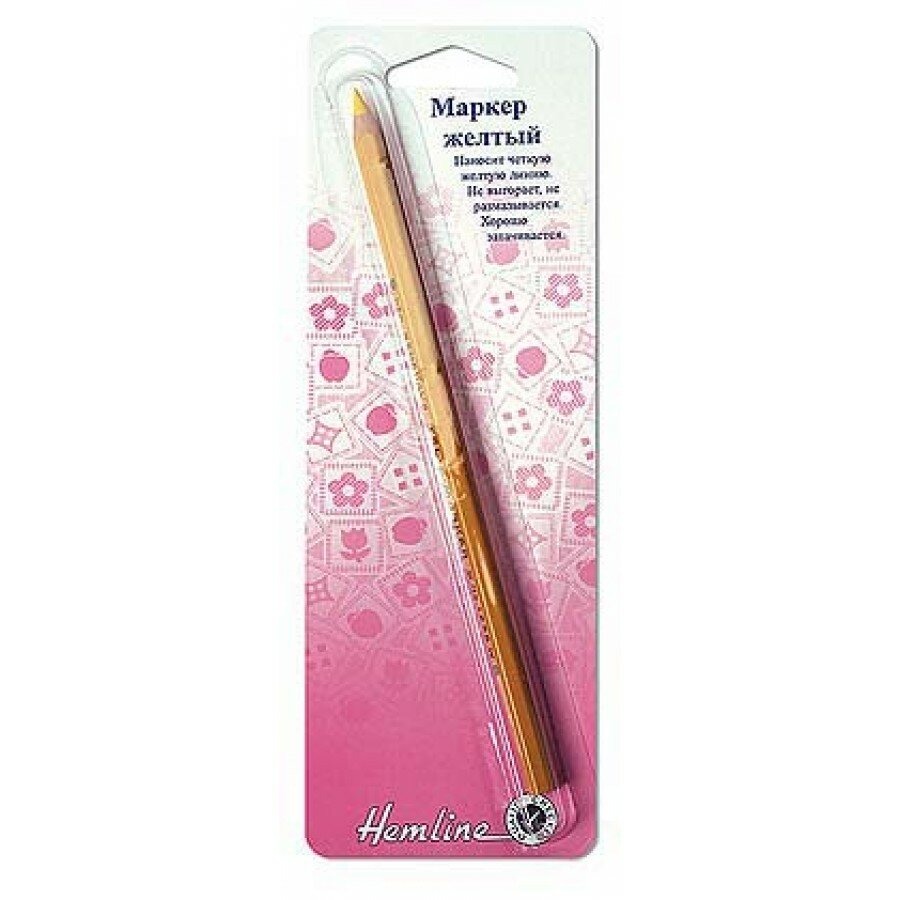 Карандаш для ткани несмываемый, желтый желтый HEMLINE 872