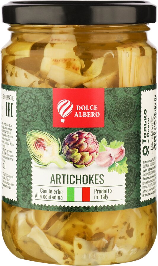 Артишоки DOLCE ALBERO По-деревенски, в масле, 285мл