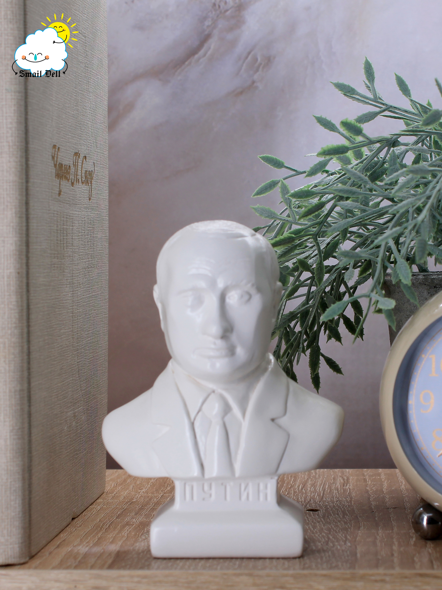 Статуэтка бюст Путин В. В. , 10.5 см , гипс, цвет белый глянец