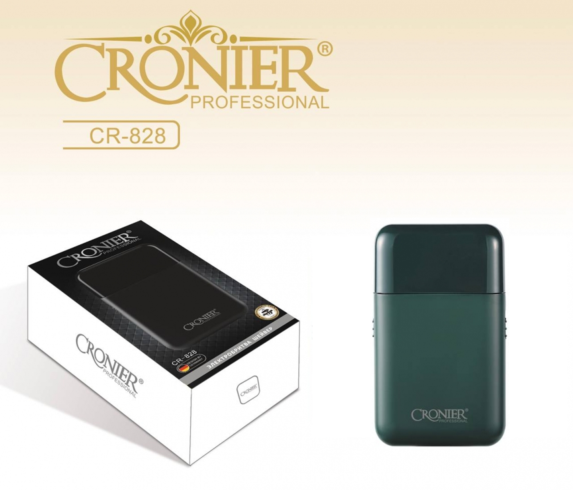 Электробритва "CRONIER" CR-828 Триммер для лица, зеленый / Шейвер профессиональный для бороды, 5 Вт