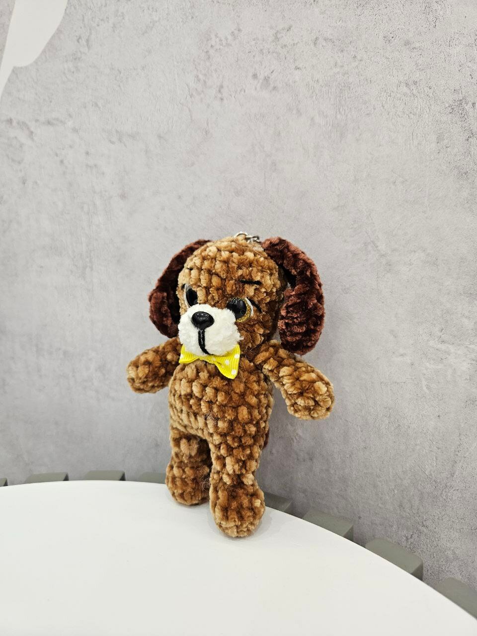 Мягкая игрушка-брелок ручной работы Собачка.