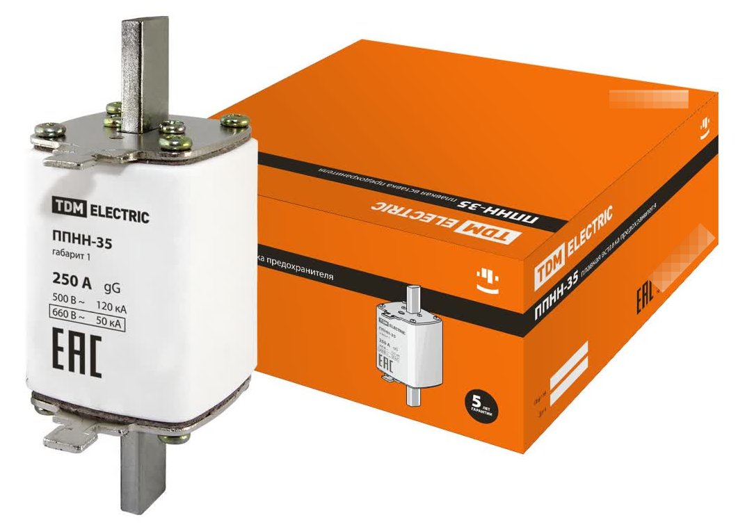 Вставка плавкая TDM Electric / ТДМ Электрик ППНН-35 габарит 1, 250А 660В, SQ0713-0025 / предохранитель