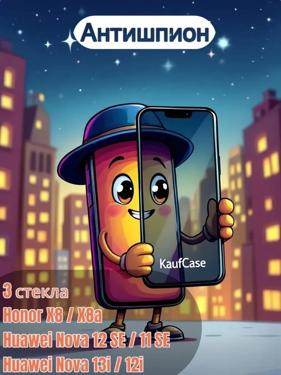 Стекло Антишпион 3шт для Huawei Honor X8 4G (TFY-LX1) 2022