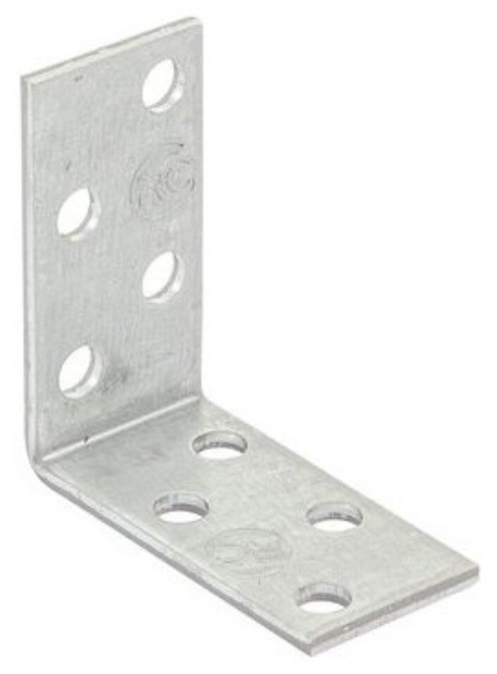 Крепежный уголок Rock Solid Connection / Рок Солид Конекшн перфорированный, из оцинкованной стали, серый, 40х40х20х2мм / строительство и ремонт