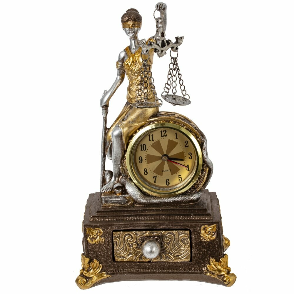 Часы настольные декоративные Фемида (1xLR44), 12х9х21,5 см KSM-817852