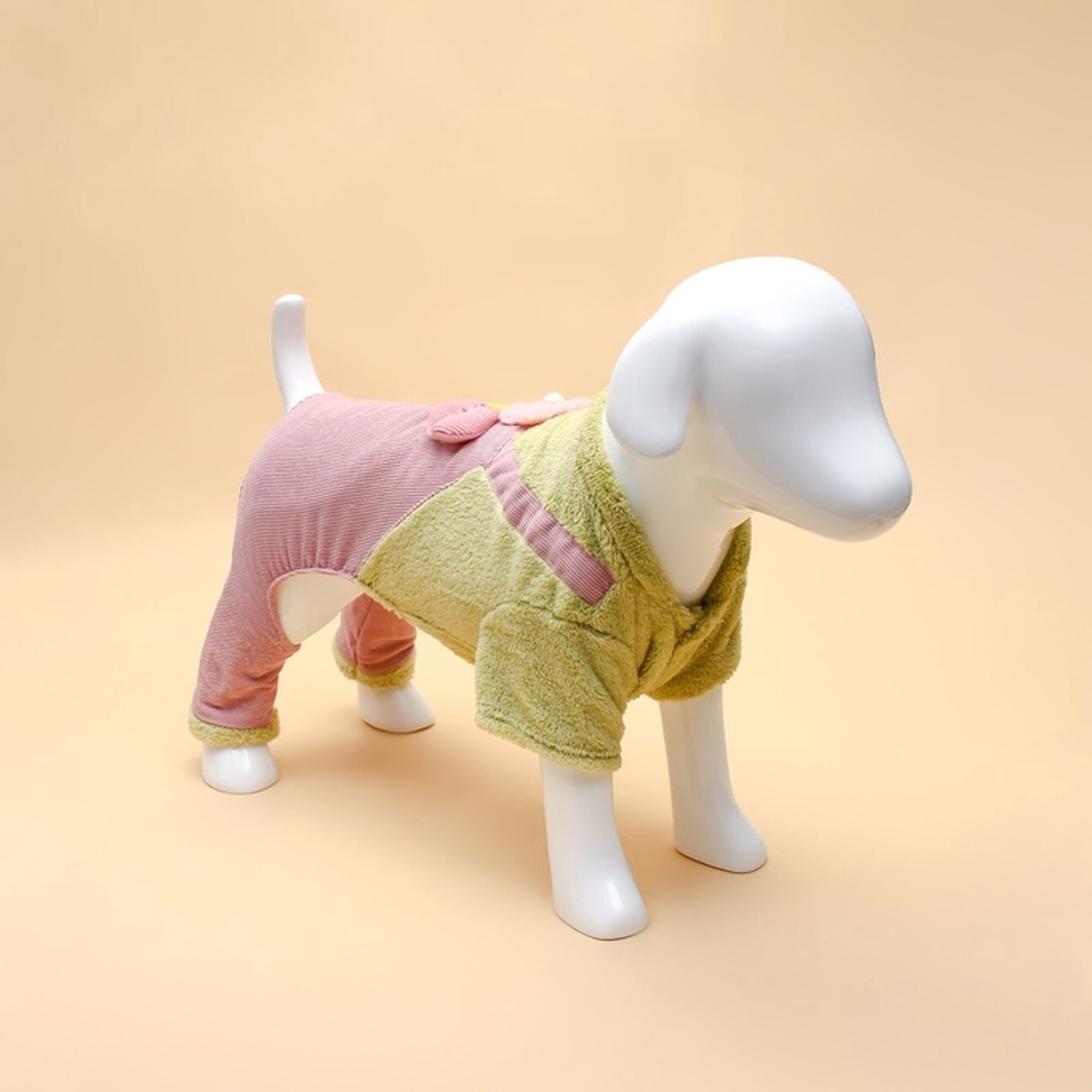 Комбинезон "Love", размер L (ДС 35 см, ОГ 45 см, ОШ 35 см), зелёный/розовый