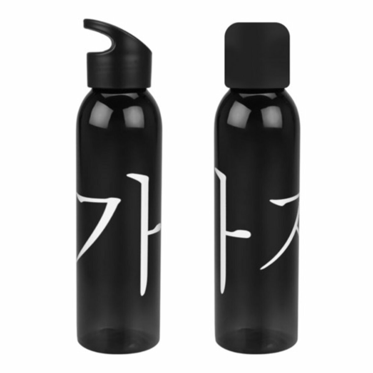 Бутылка для воды «Корейская надпись, кейпоп, k-pop» (черный)