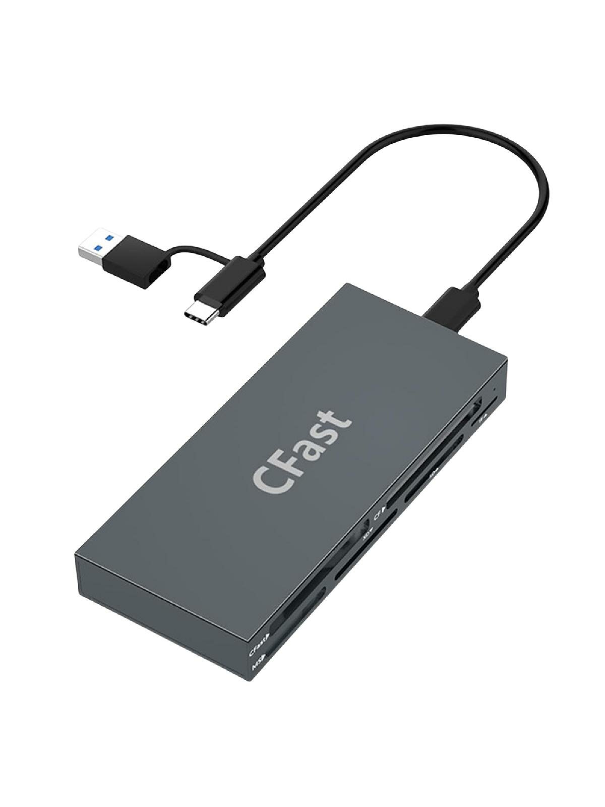Card Reader 6 in 1 Multiple Memory Card Adapter for Cfast USB3.0 TypeC Fast Speed Data Transfer