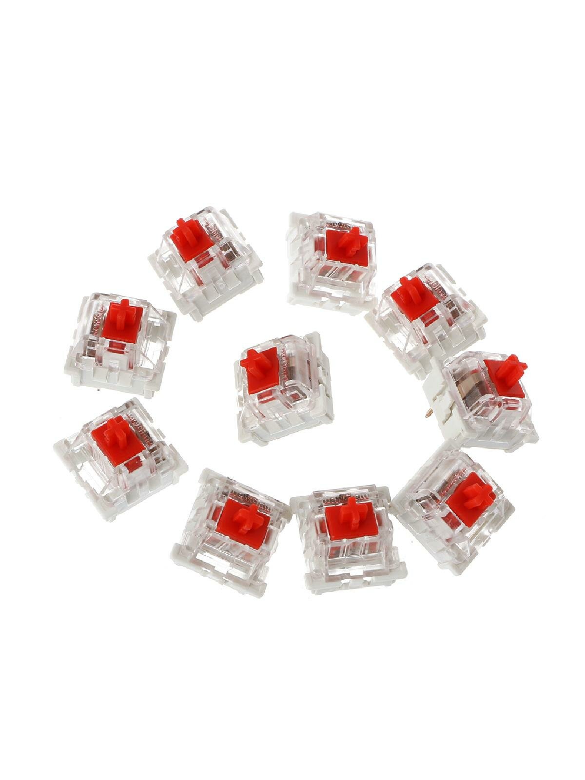 MX Switches Red for Mechanical Keyboard Cherry MX Compatible Transparent Housing 10 Pieces
