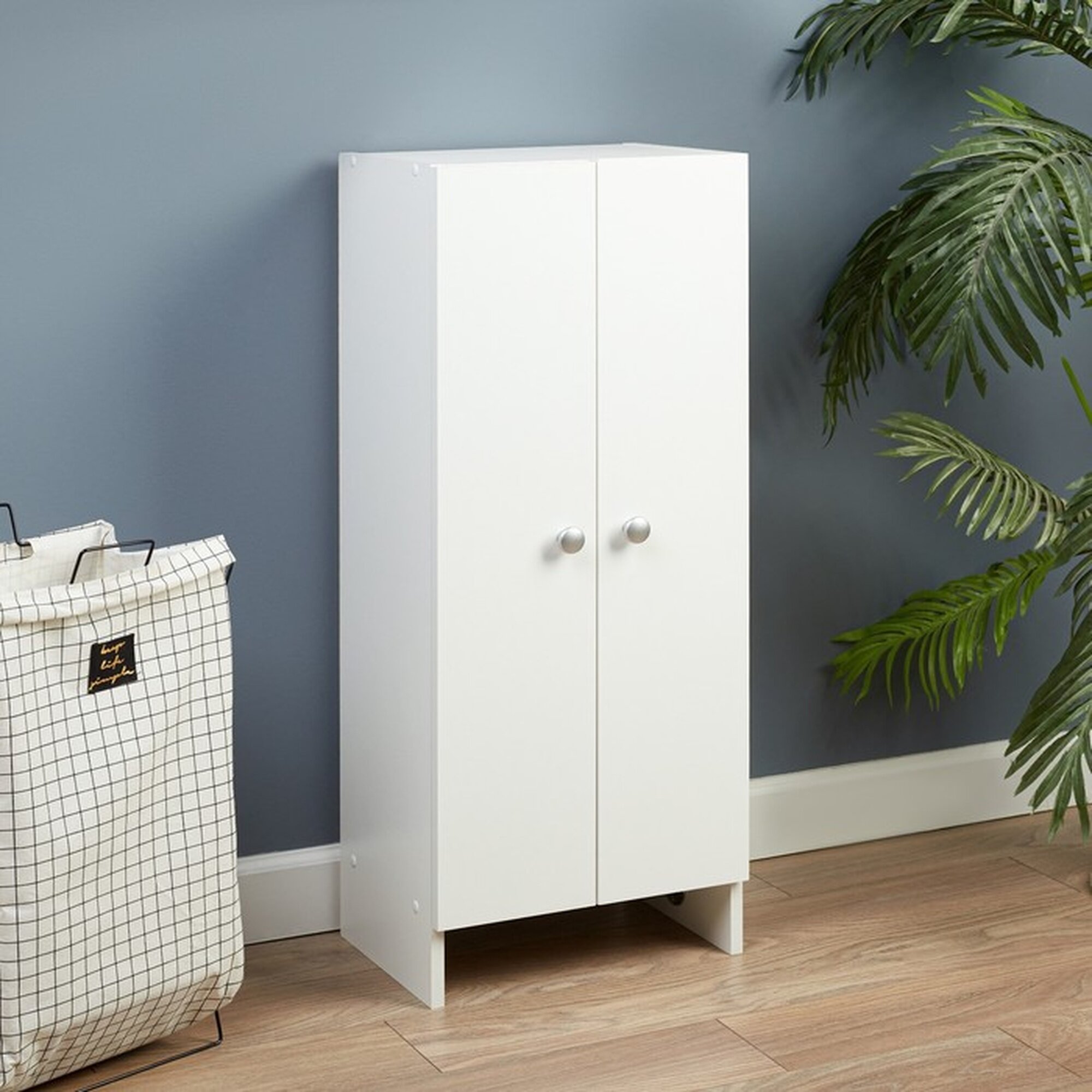 Шкаф - пенал для ванной комнаты №6, 400×300×1000 мм, цвет белый