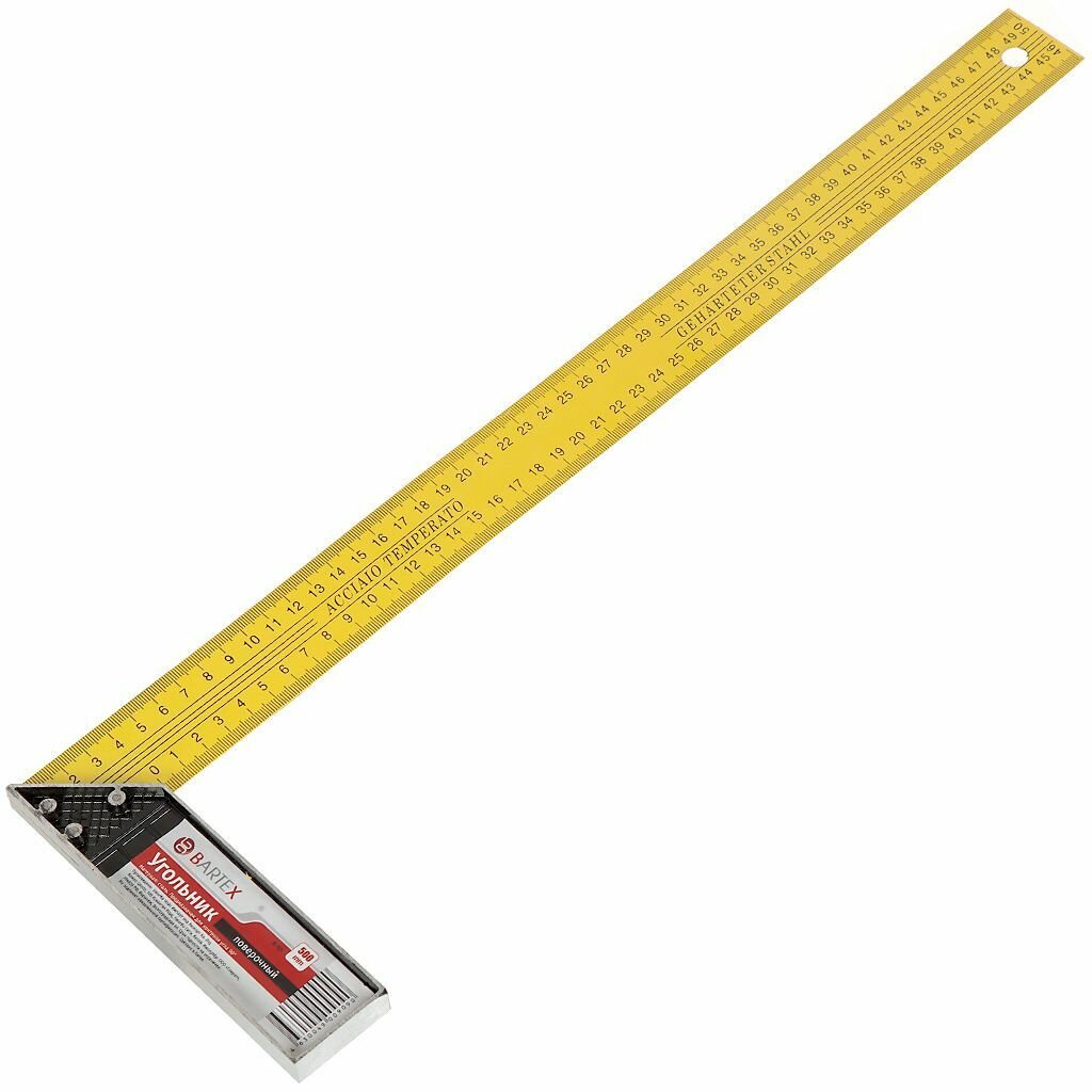 Угольник строительный металлический 500 мм Bartex R-500, Китай, линейка для разметки