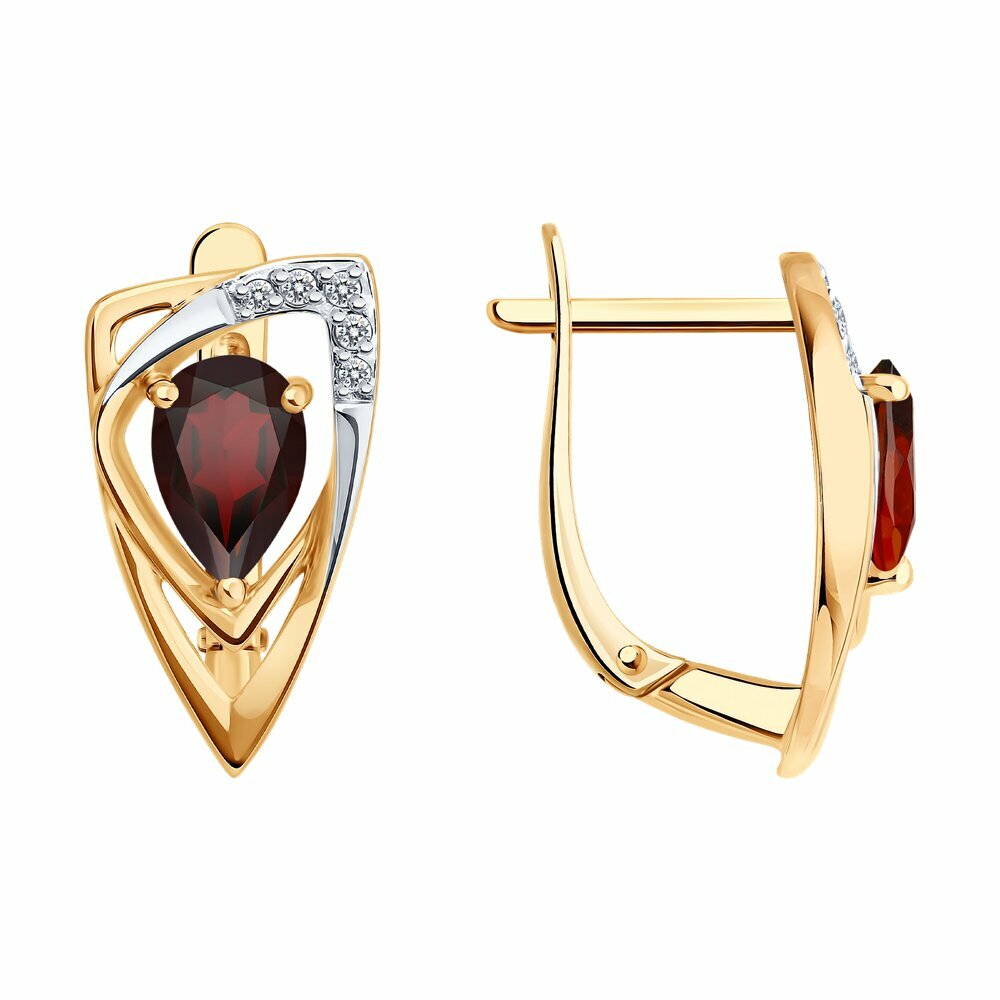 Серьги, красное золото, 585 проба