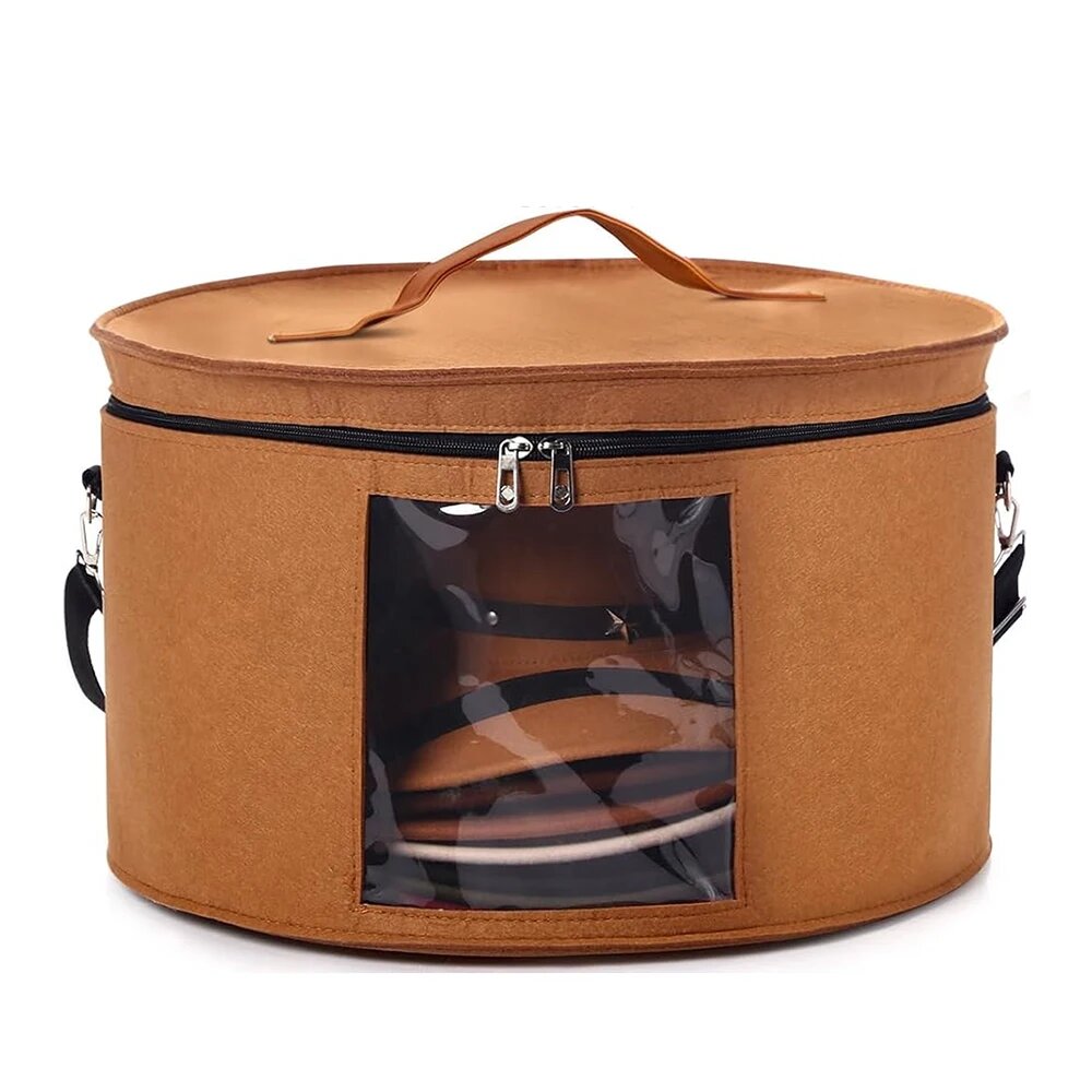 Круглая Фетровая Сумка-Кейс Для Хранения Шляп