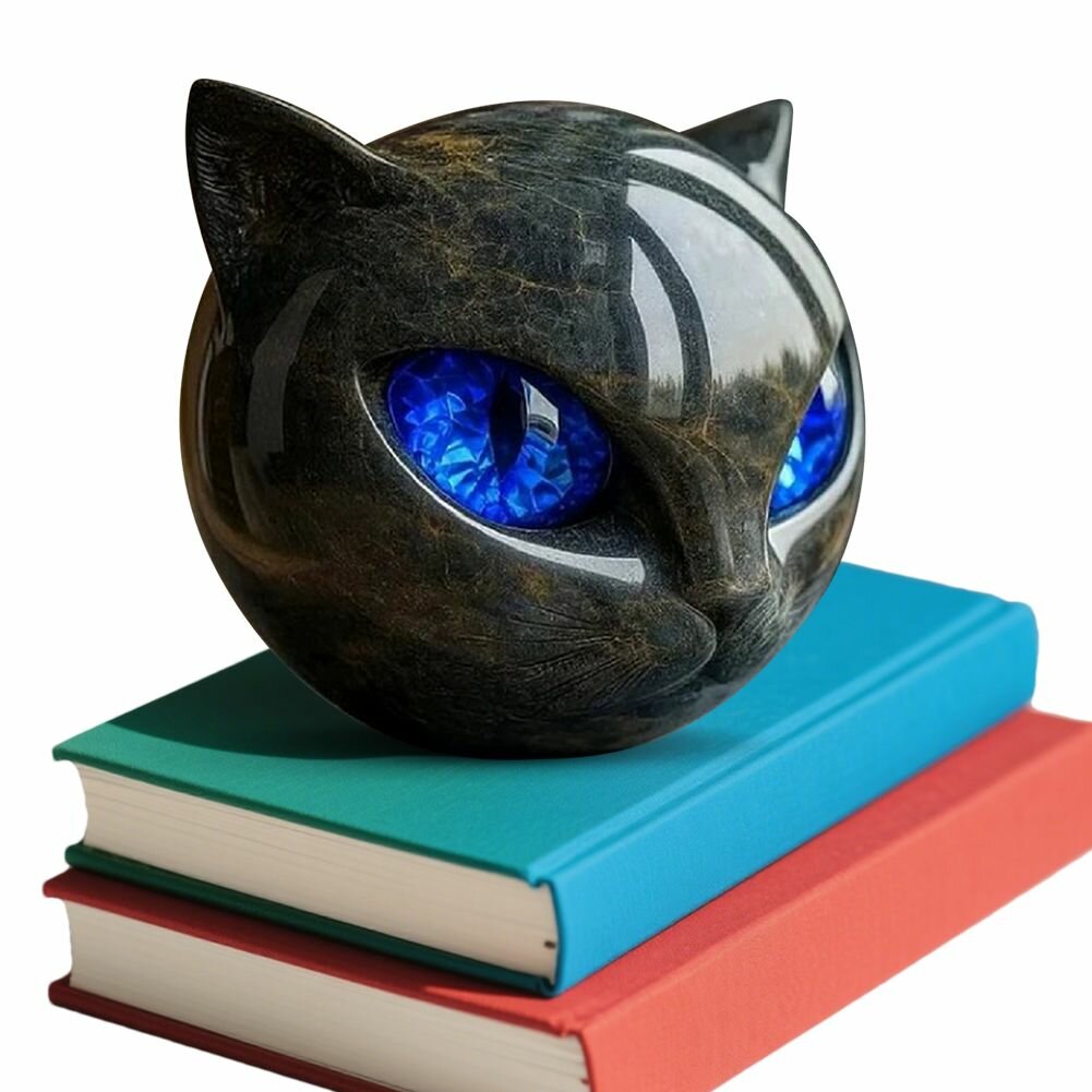 Фигурка черного кота, каменная статуэтка кошки для украшения книжной полки спальни на Хэллоуин