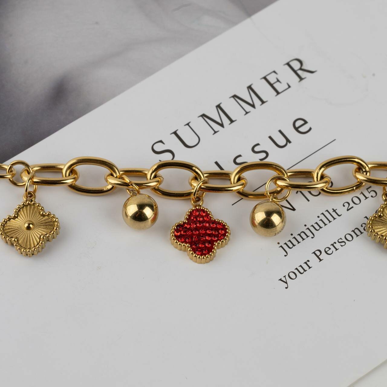 Браслет-цепочка, стразы