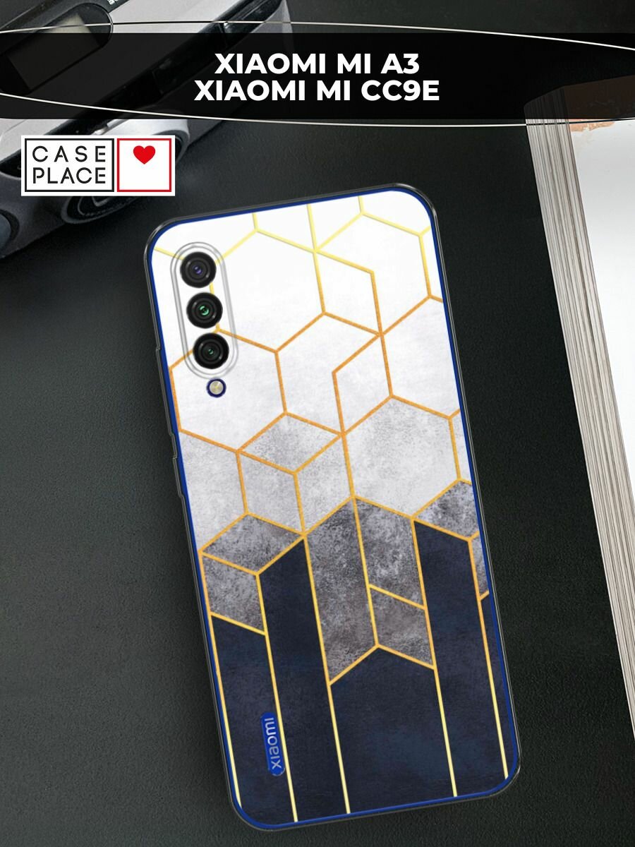 Чехол на Xiaomi Mi CC9E/Mi A3 / Сяоми Mi CC9E/Mi A3 с принтом "Черно-белая мозаика"