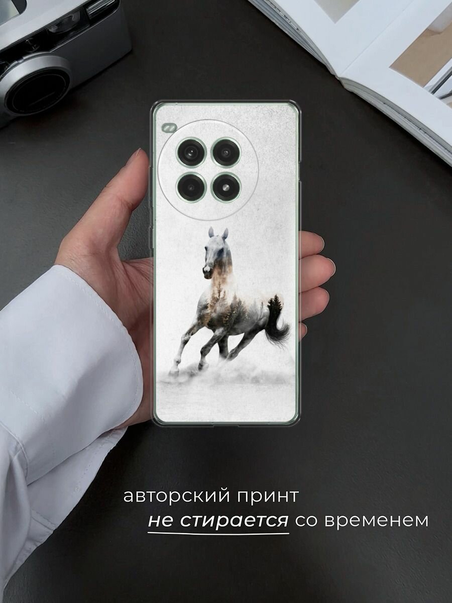 Чехол на OnePlus Ace 3 Pro / Ван Плас Эйс 3 Про с принтом "Лошадь лес" — фото 1