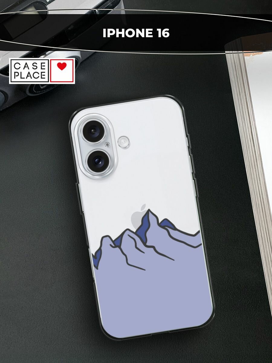 Чехол на Apple iPhone 16 / Айфон 16 с принтом "Гора", прозрачный
