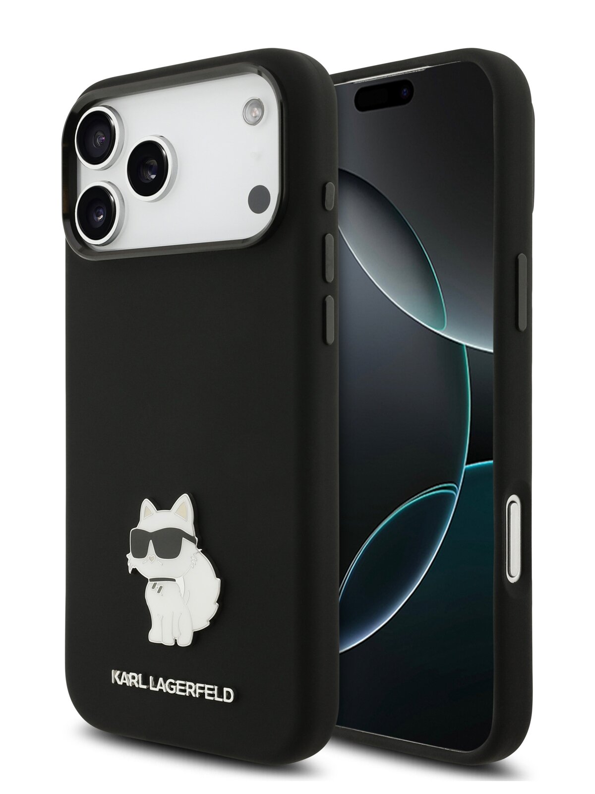 Karl Lagerfeld силиконовый чехол для iPhone 17 Pro Max, Liquid silicone NFT Choupette, черный