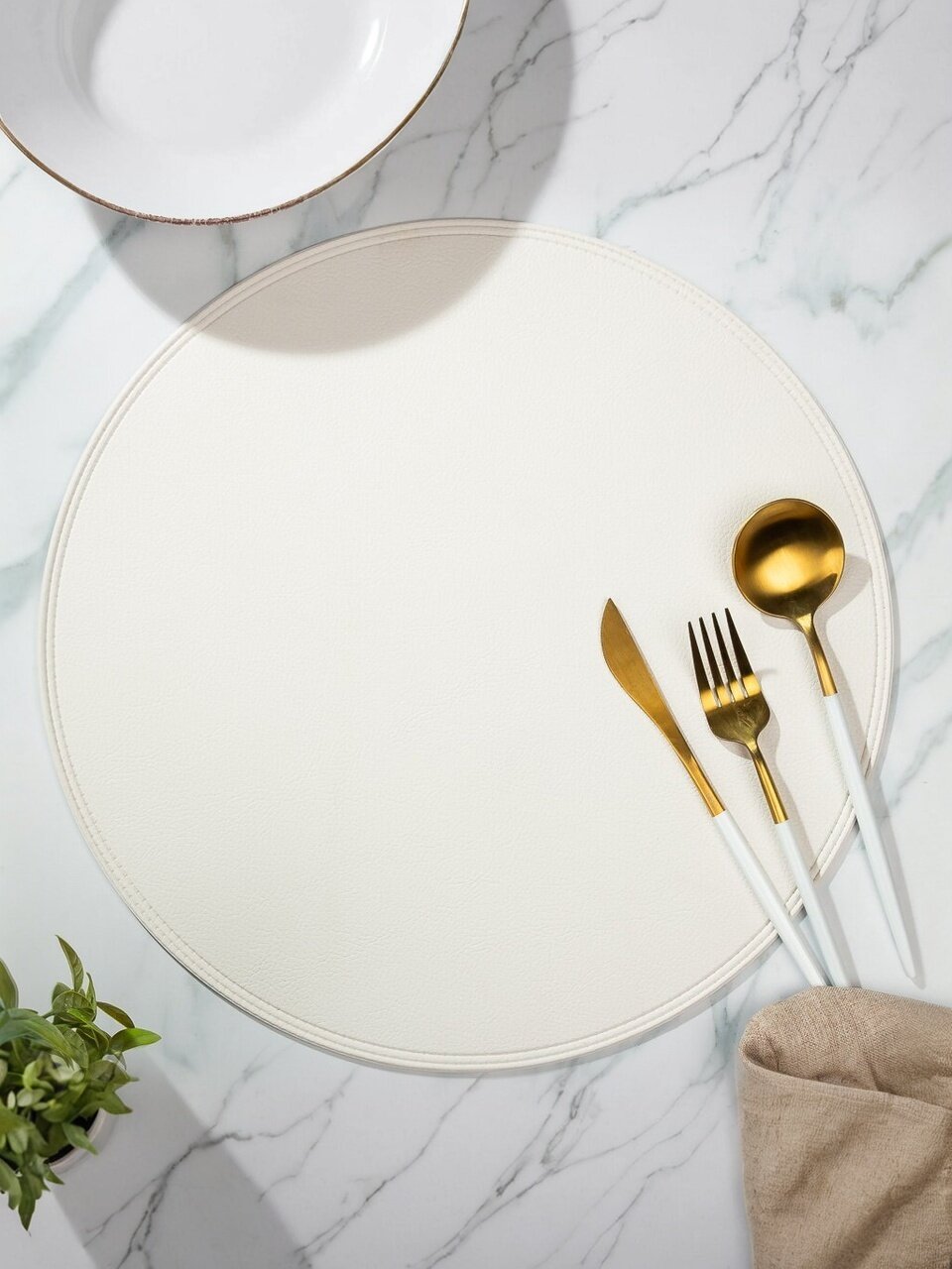 Салфетка декоративная круглая для стола полимерная, 38x38 см, Y4-8694, Китай