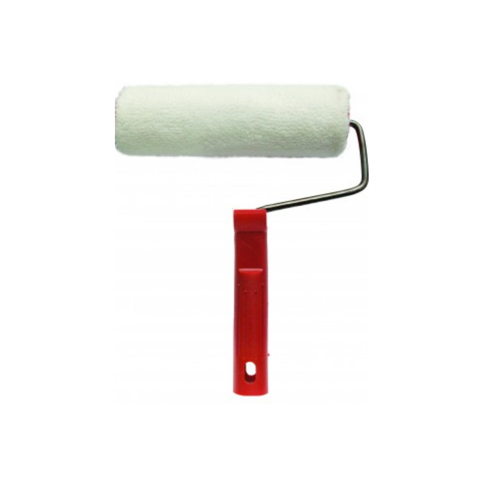 888 валик в сборе с ручкой, велюр 6×47×250 мм, ворс 2 мм, клеёный, для водных красок