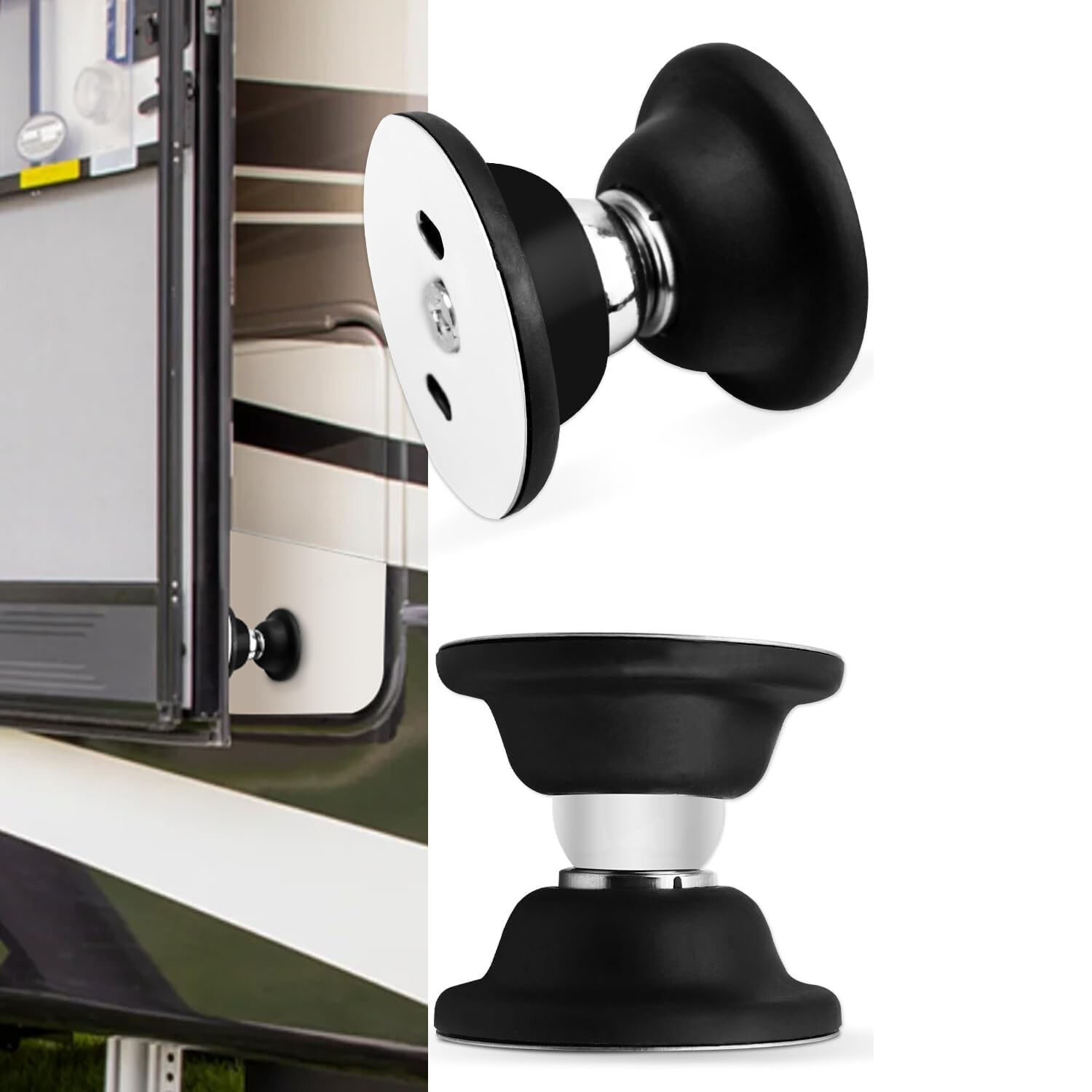 Крепление магнитное для дверей 2 шт, защелка магнитная для автодома, держатель магнитный для дверей из силикона, упор магнитный для дверей без сверления, для автодома, дома на колесах, кемпера, отсека судов, аксессуары для автодома, черный, белый,