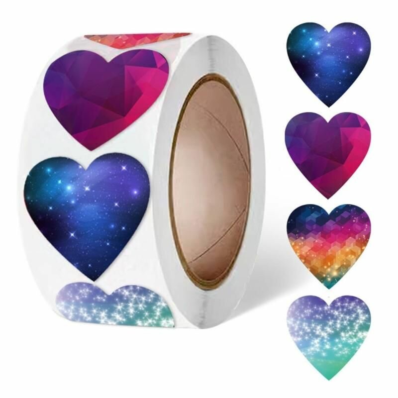 Сердечки наклейки 500 шт