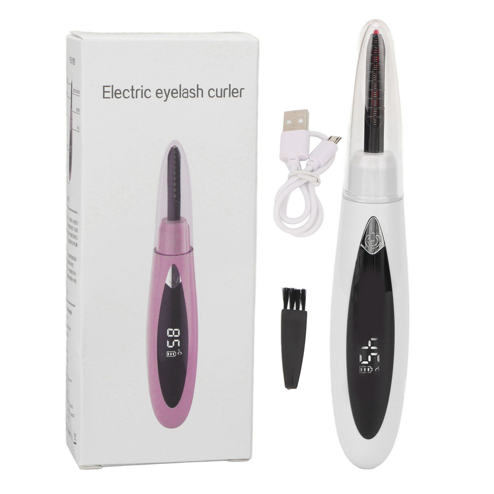 Электрические щипцы для завивки ресниц с подогревом, перезаряжаемые через USB, 3 передачи, портативные, долговечные, с быстрым нагревом, щипцы для завивки ресниц, белые