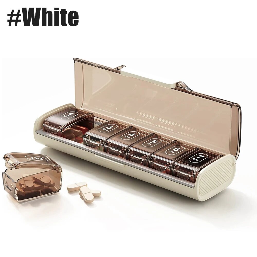 Еженедельный органайзер для таблеток, White