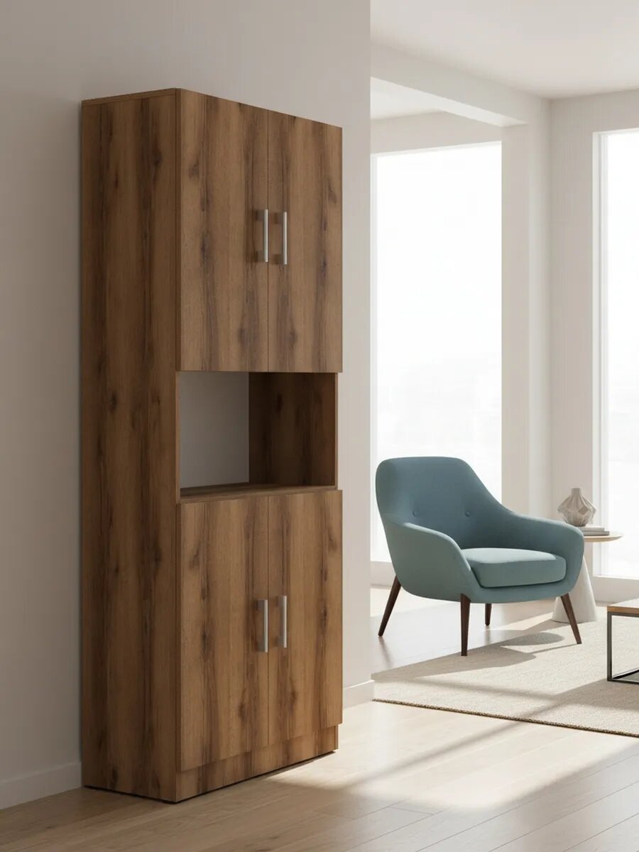 Шкаф FRESTER деревянный для одежды распашной в спальню с полками, от производителя