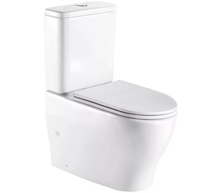 Унитаз напольный WeltWasser ANGERBACH SK 001 GL-WT белый глянцевый, безободковый, с крышкой микролифт, с бачком