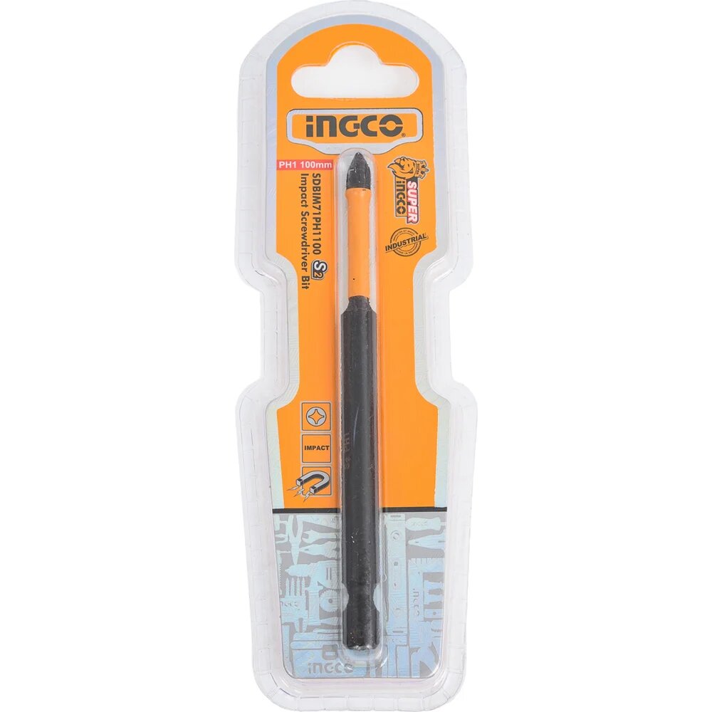 Ударная бита INGCO SUPER INDUSTRIAL S2, PH1x100мм, 1шт. SDBIM71PH1100