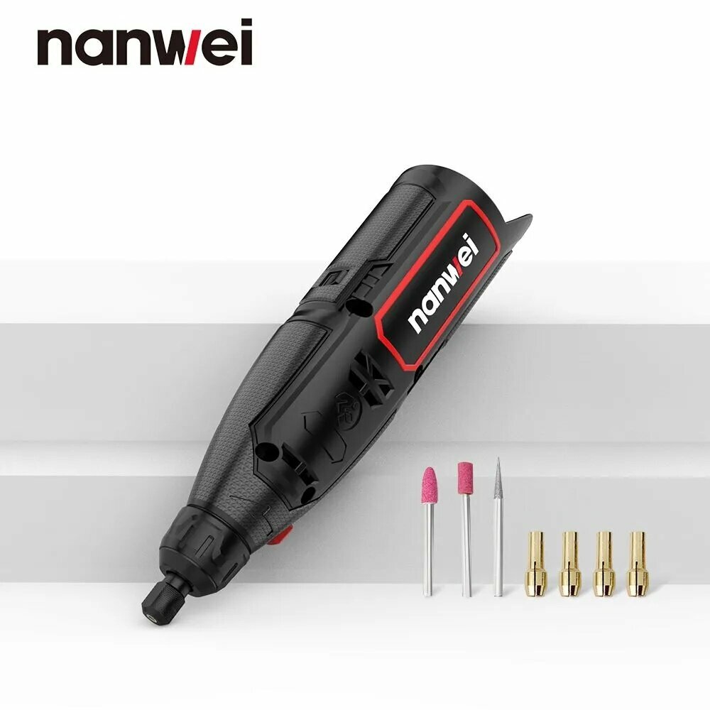 Мини-шлифовальная машина NANWEI 12V 6 скоростей размер патрона 3.2mm