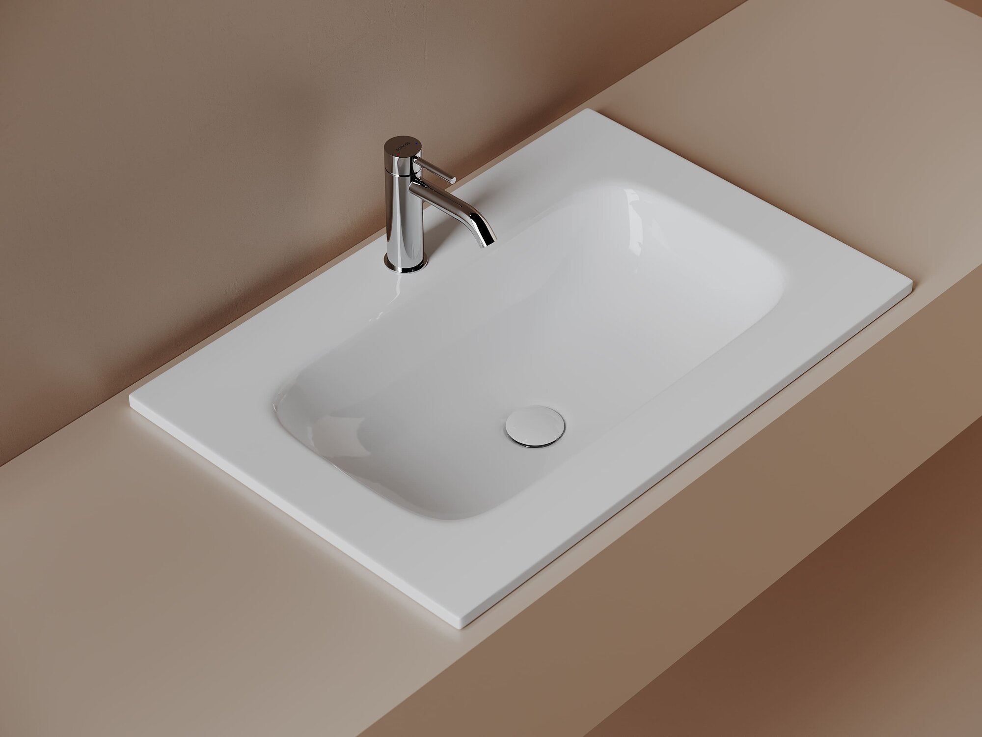 Раковина мебельная накладная Ceramicanova Grace CN7031, прямоугольная, 710×457×137 мм, белый