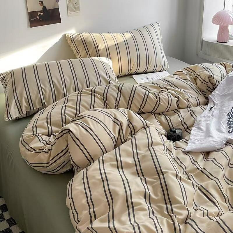 Комплект постельного белья EGW Microfiber Vintage Polo в полоску и горошек размера Queen Size (200*230)