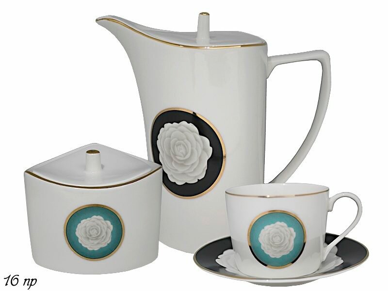 Чайный сервиз 14пр. Седая роза в подарочной упаковке Фарфор 105-567 118-105-567